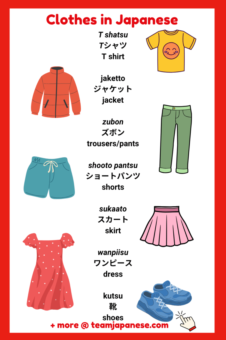 Words for Clothes in Japanese (Easy Beginner Language Lesson) - Team ...