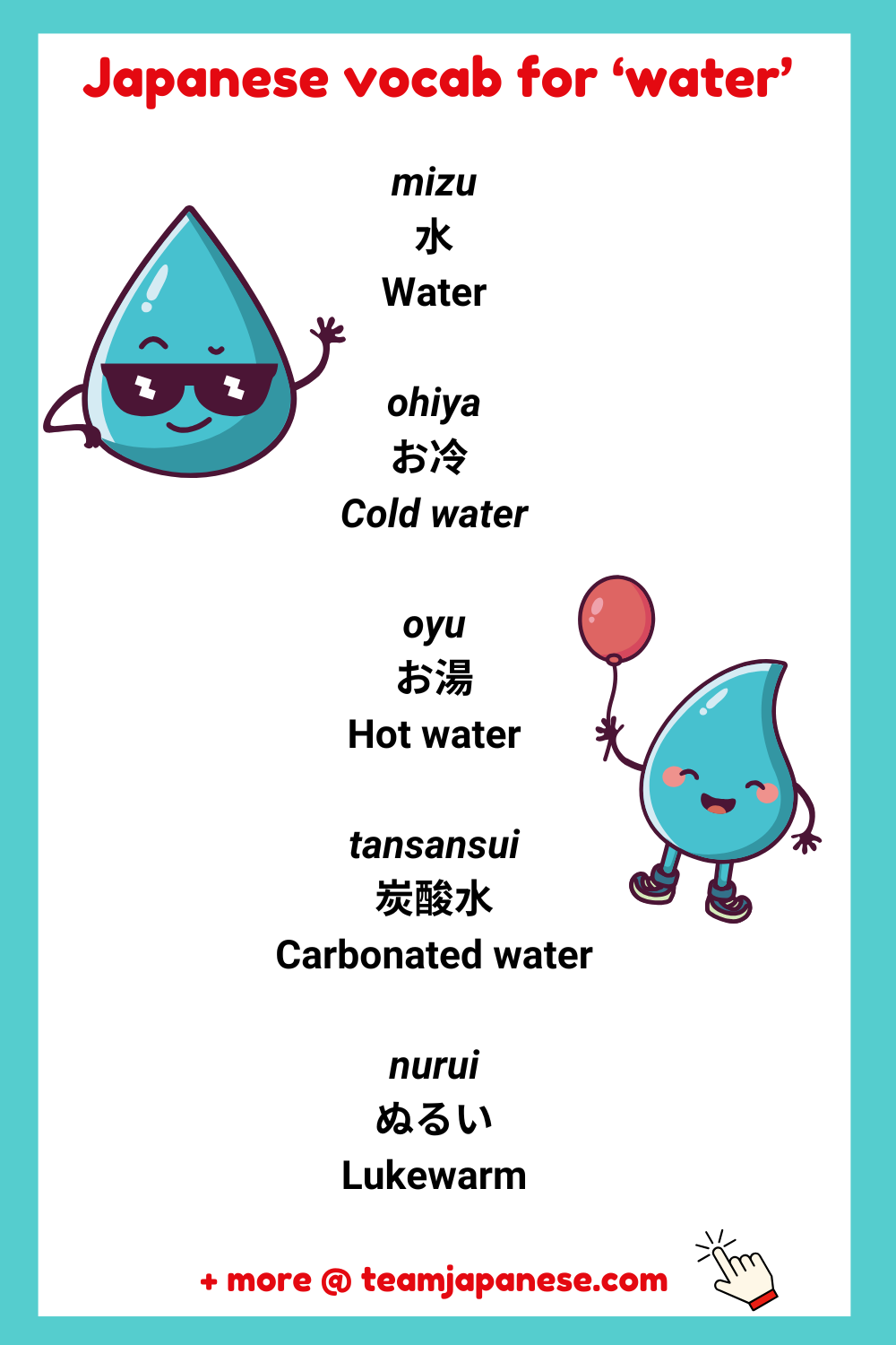 How to Say Water in Japanese - Team Japanese